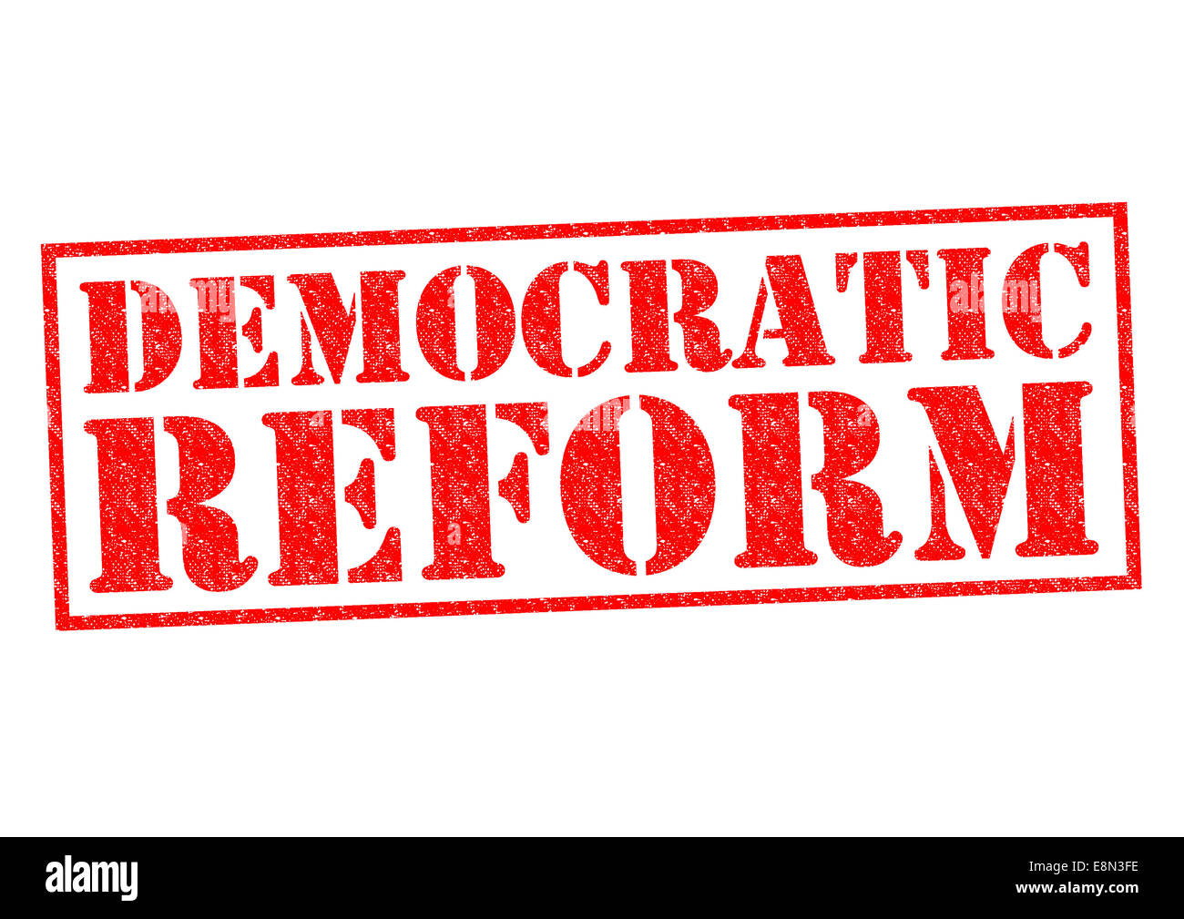 DEMOCRATIC REFORM red Rubber Stamp over a white background Stock Photo ...
