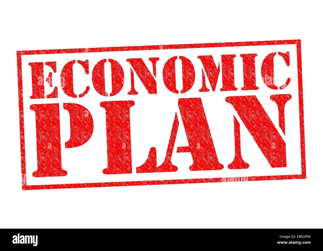 ECONOMIC PLAN red Rubber Stamp over a white background Stock Photo - Alamy