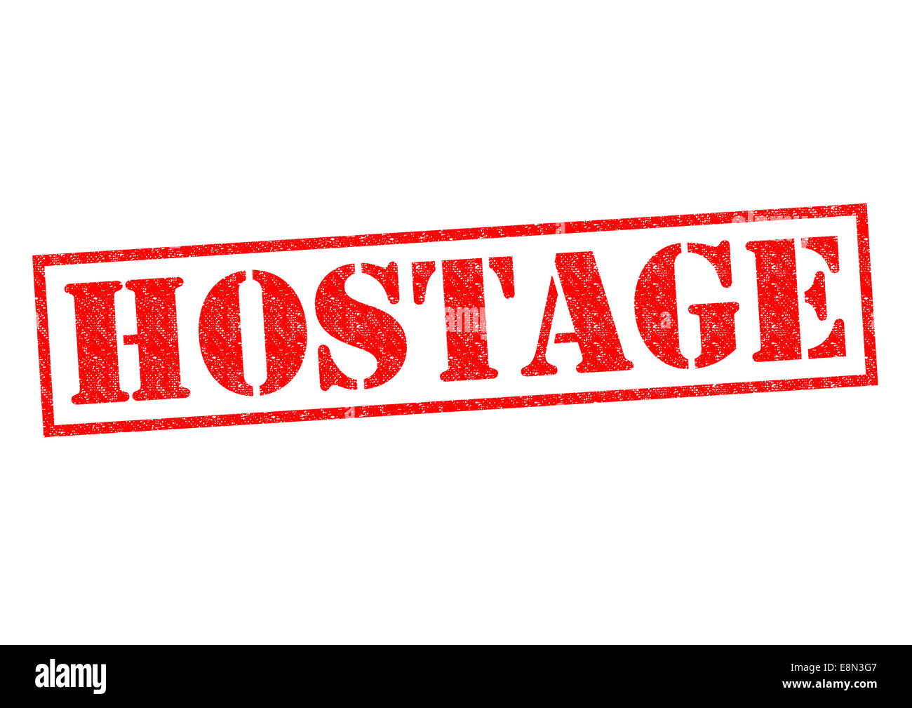 HOSTAGE red Rubber Stamp over a white background Stock Photo - Alamy