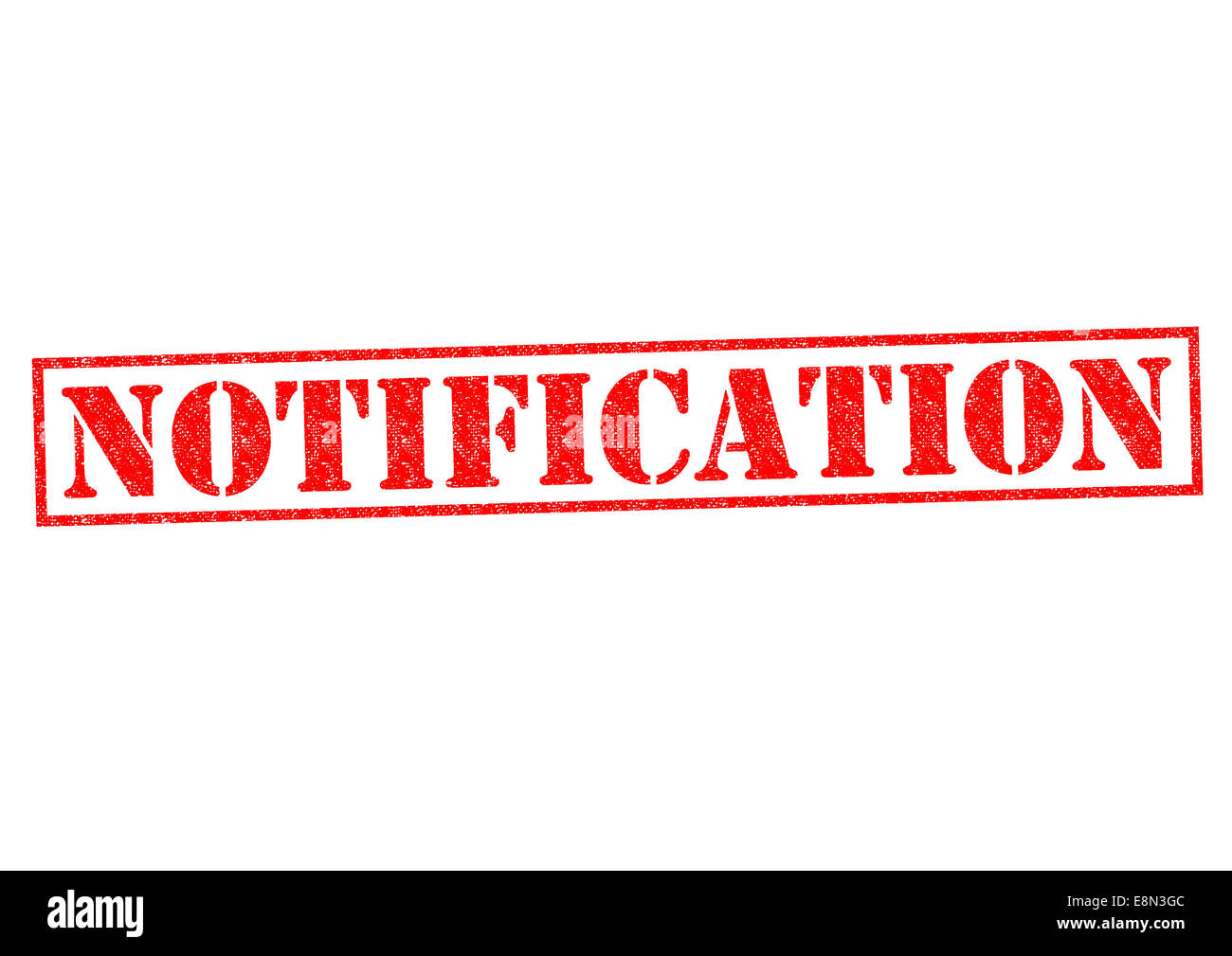 NOTIFICATION red Rubber Stamp over a white background Stock Photo - Alamy