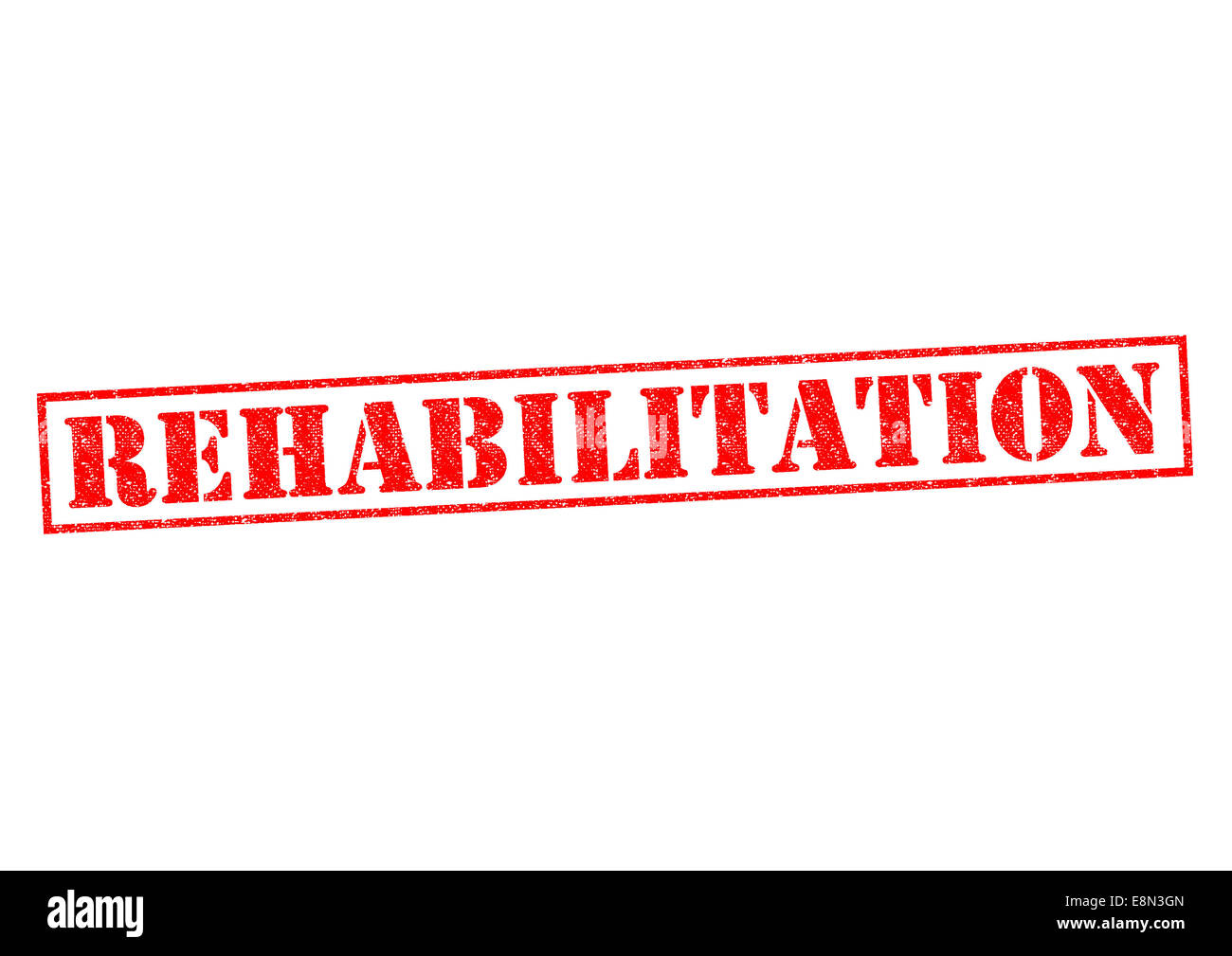 REHABILITATION red Rubber Stamp over a white background Stock Photo - Alamy