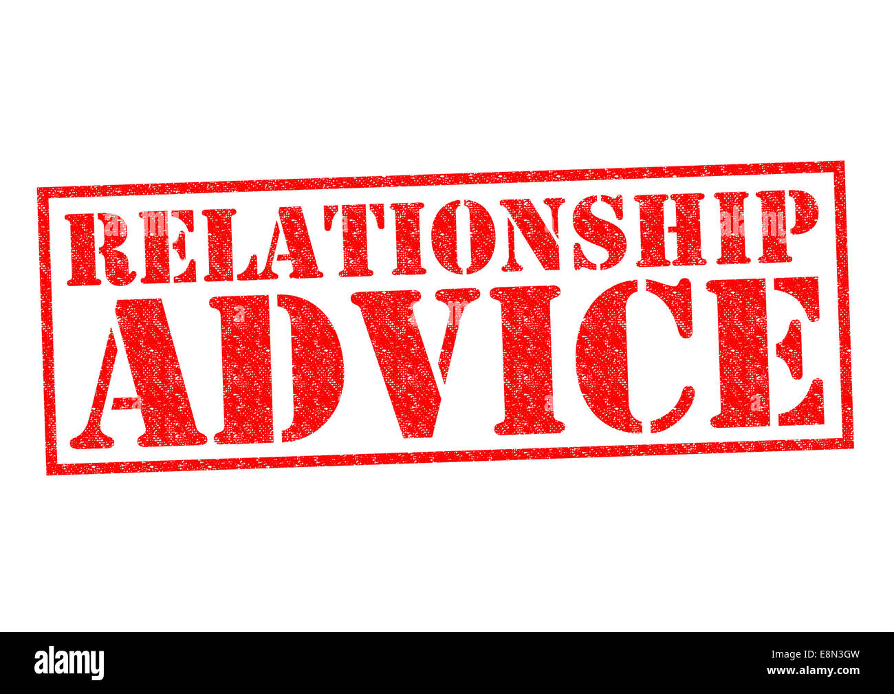 RELATIONSHIP ADVICE red Rubber Stamp over a white background Stock ...