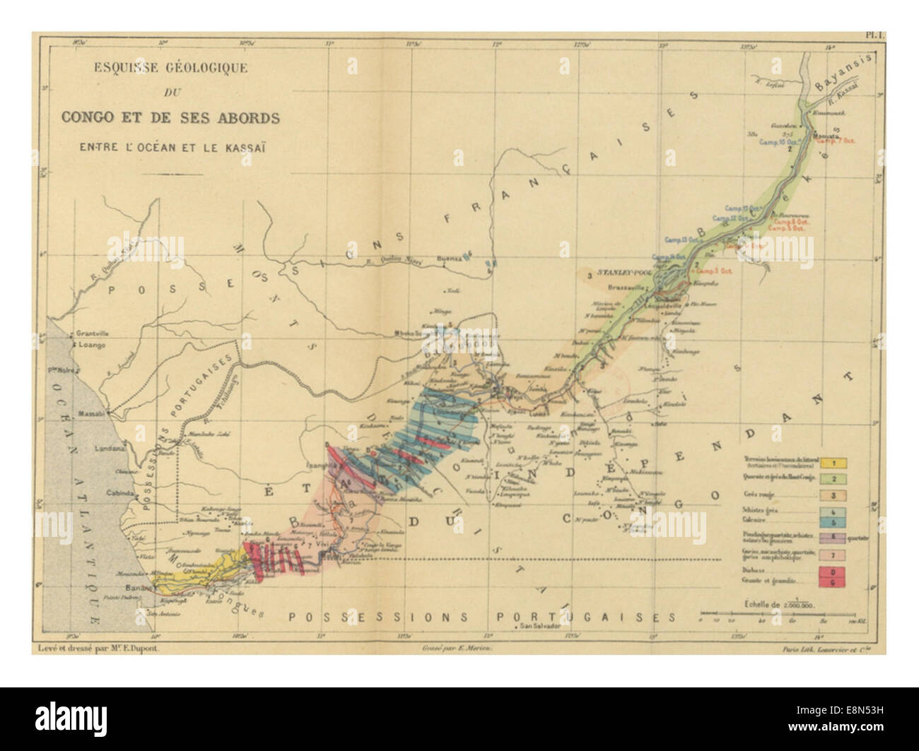 This 1889 map, titled *Carte du Congo*, provides a detailed ...