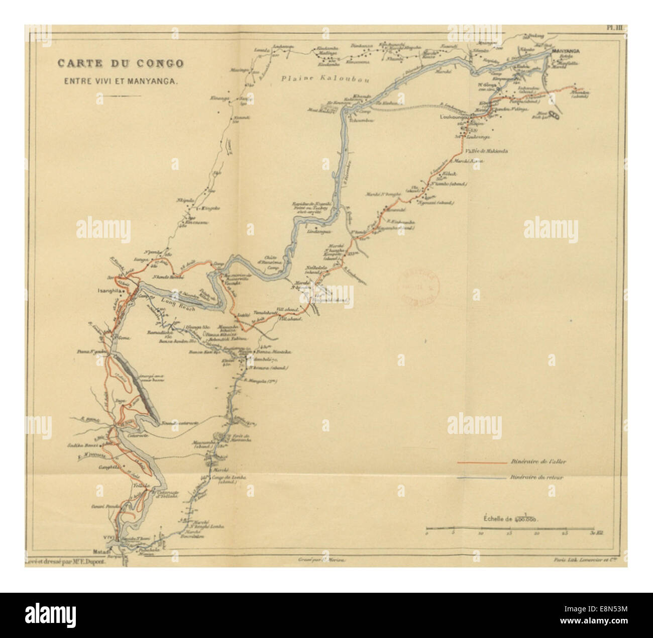 This 1889 map by Dupont offers a detailed view of the Congo region ...