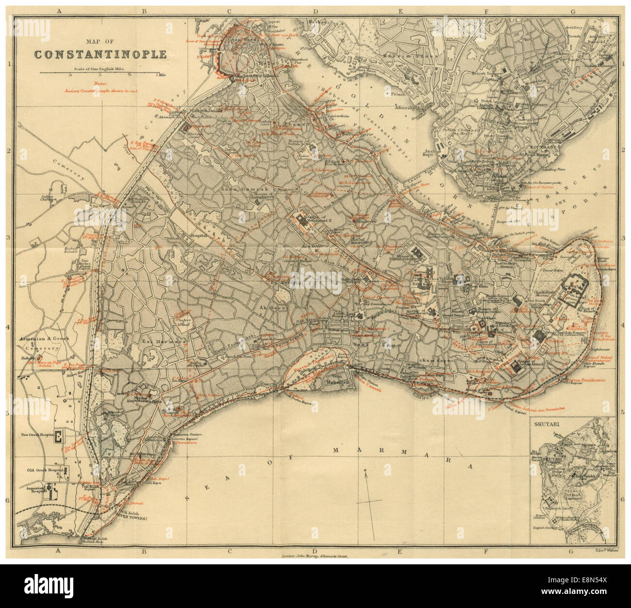 Constantinople map hi-res stock photography and images - Alamy