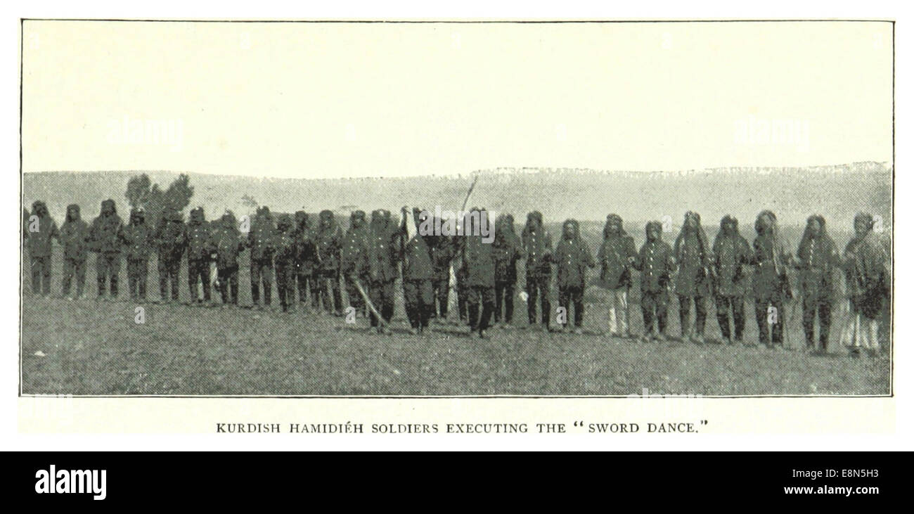 G1895 pg155 KURDISH HAMIDIEH SOLDIERS EXECUTING THE SWORD DANCE Stock ...