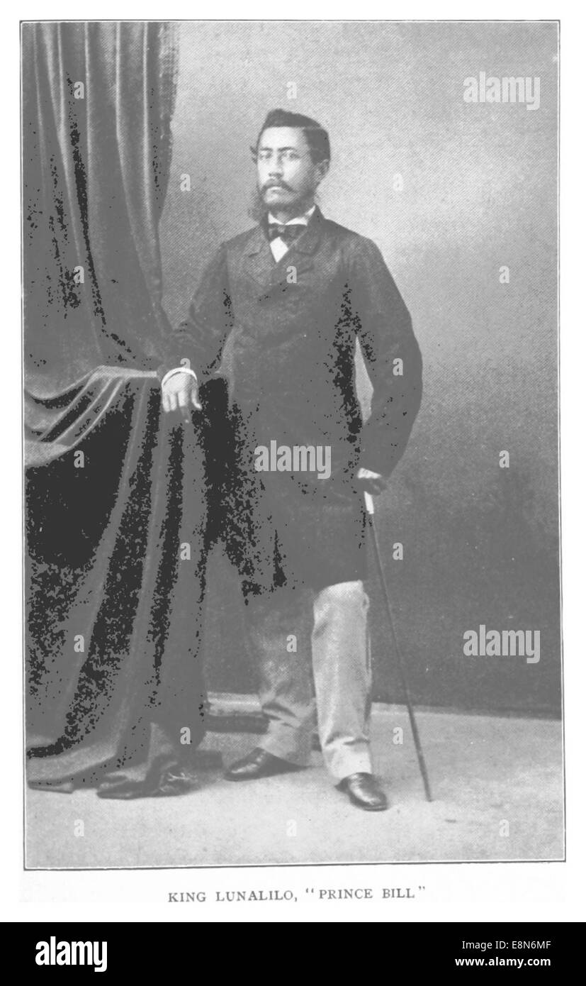 This 1898 illustration features King Lunalilo of Hawaii and Prince Bill ...