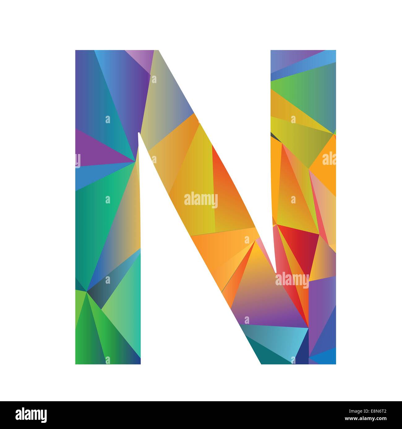 illustration with letter of different colors on a white background ...