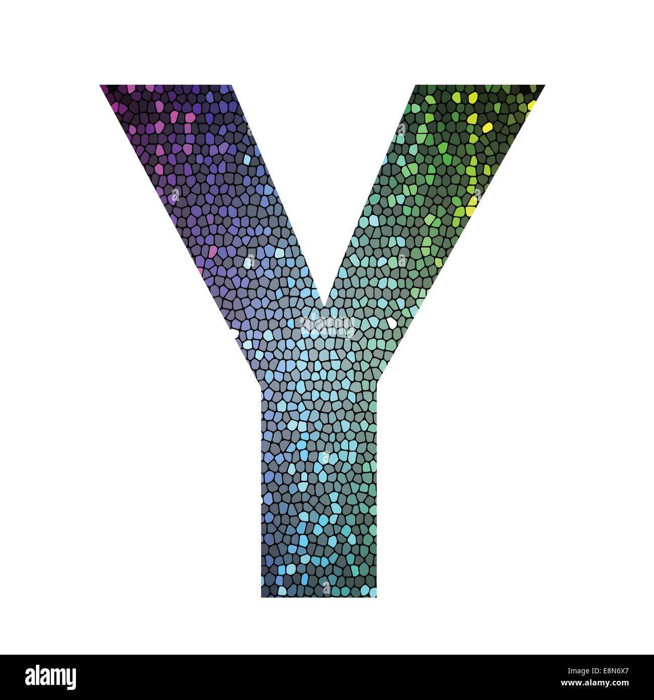 colorful illustration with letter Y of different colors on a white ...