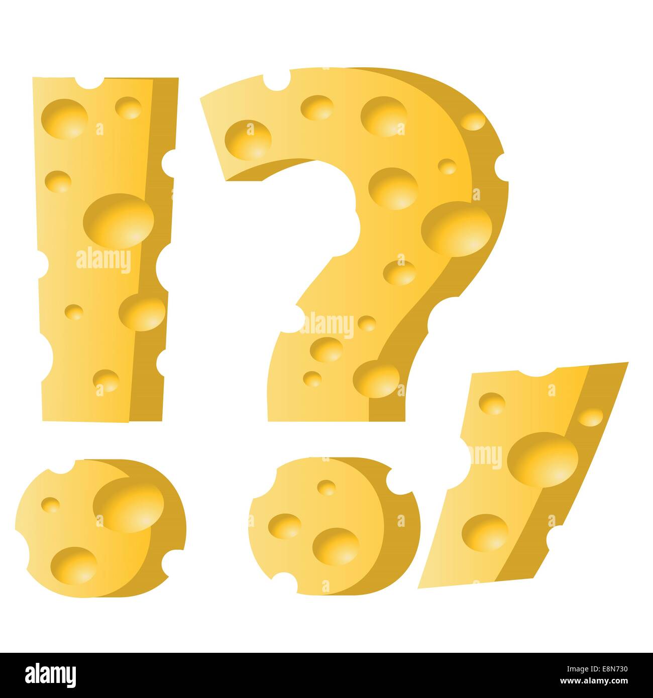 colorful illustration with cheese question mark on a white background ...