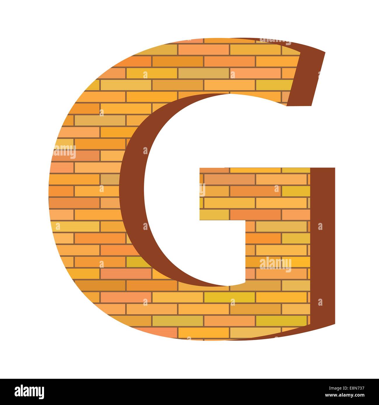 colorful illustration with brick letter G on a white background Stock ...