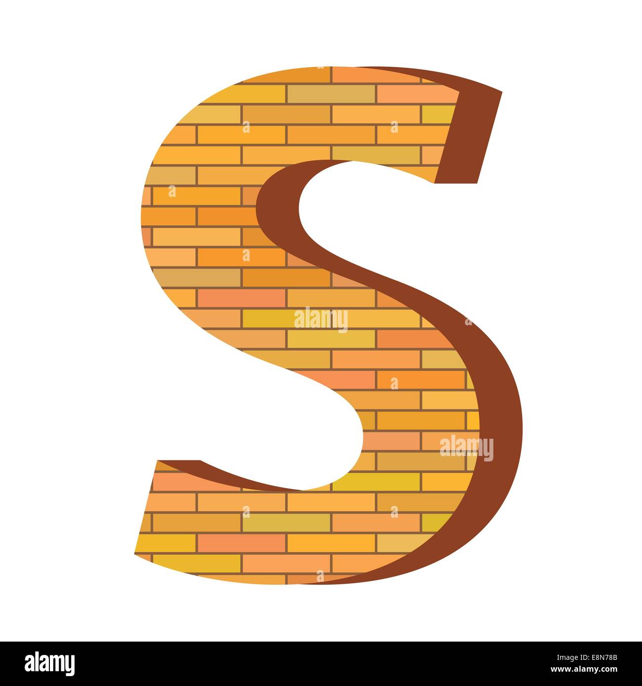 colorful illustration with brick letter S on a white background Stock ...