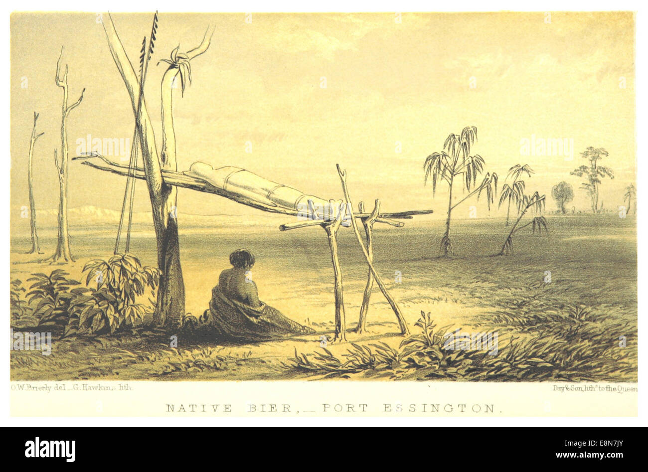 KEPPEL (1853) pg526 NATIVE BIER, PORT ESSINGTON Stock Photo - Alamy