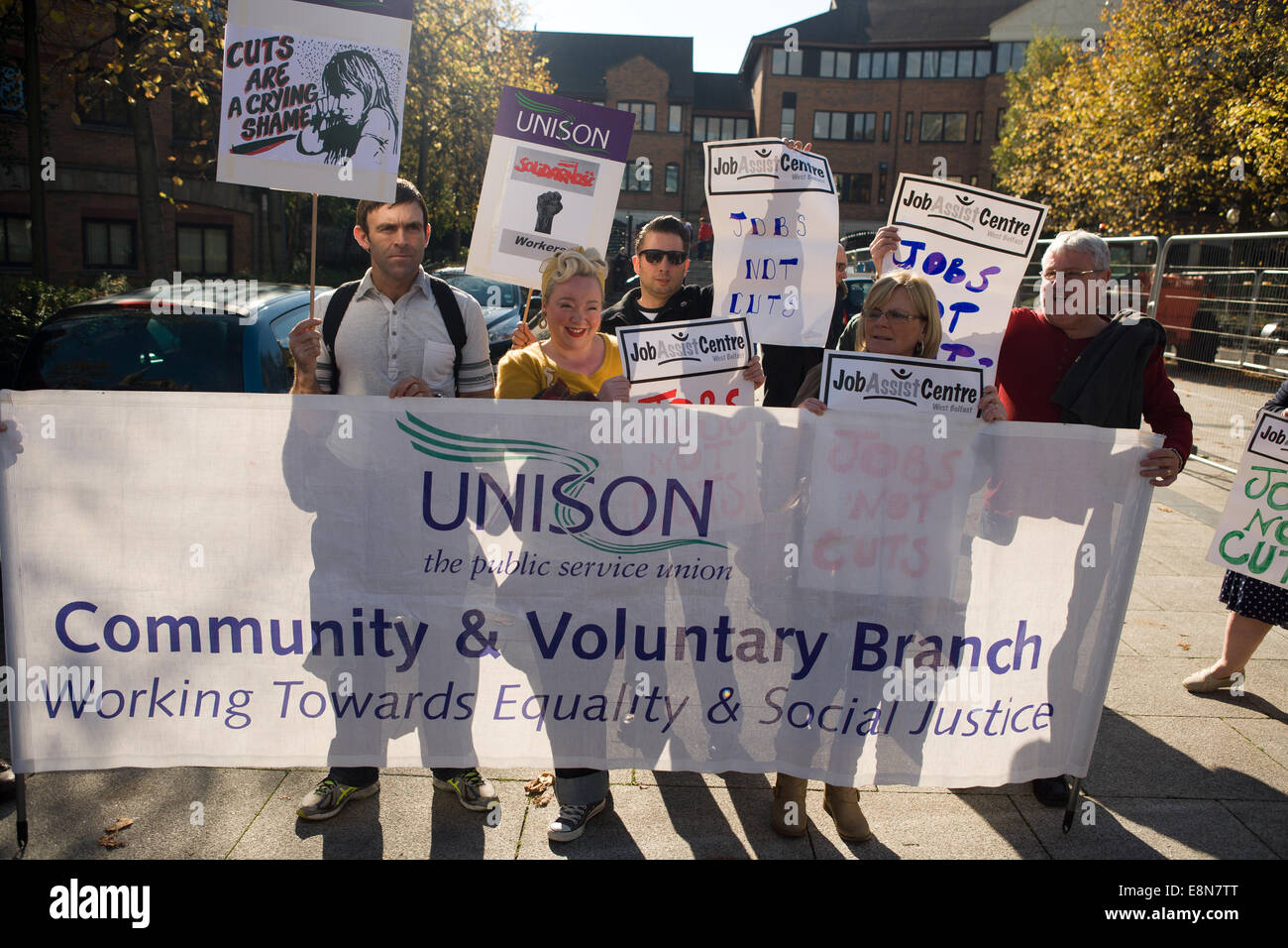 Belfast, Northern Ireland. 11th Oct, 2014. Members of the unison union ...