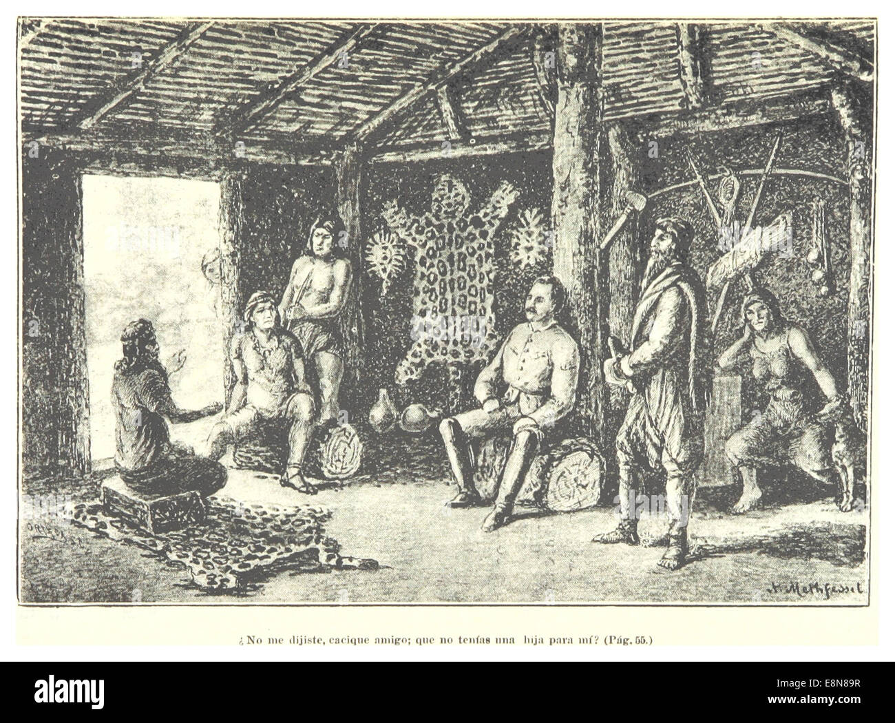 An 1891 illustration from Bolivia, depicting a map or drawing of a ...