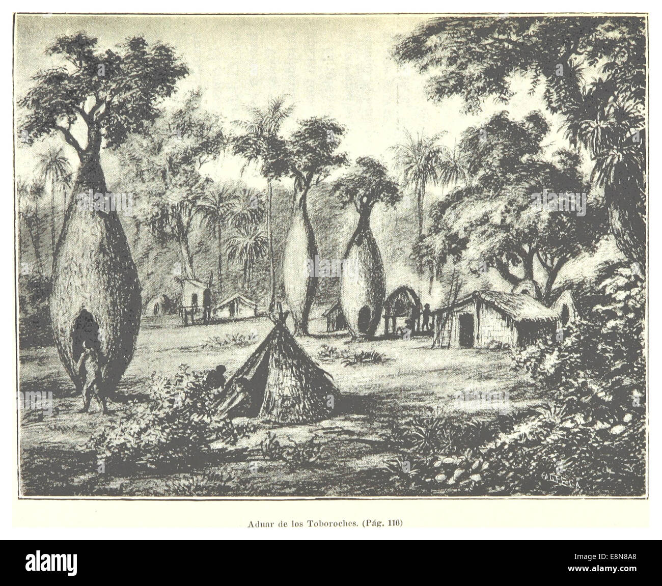 This 1891 illustration from the OC Bolivia series shows the Aduar de ...