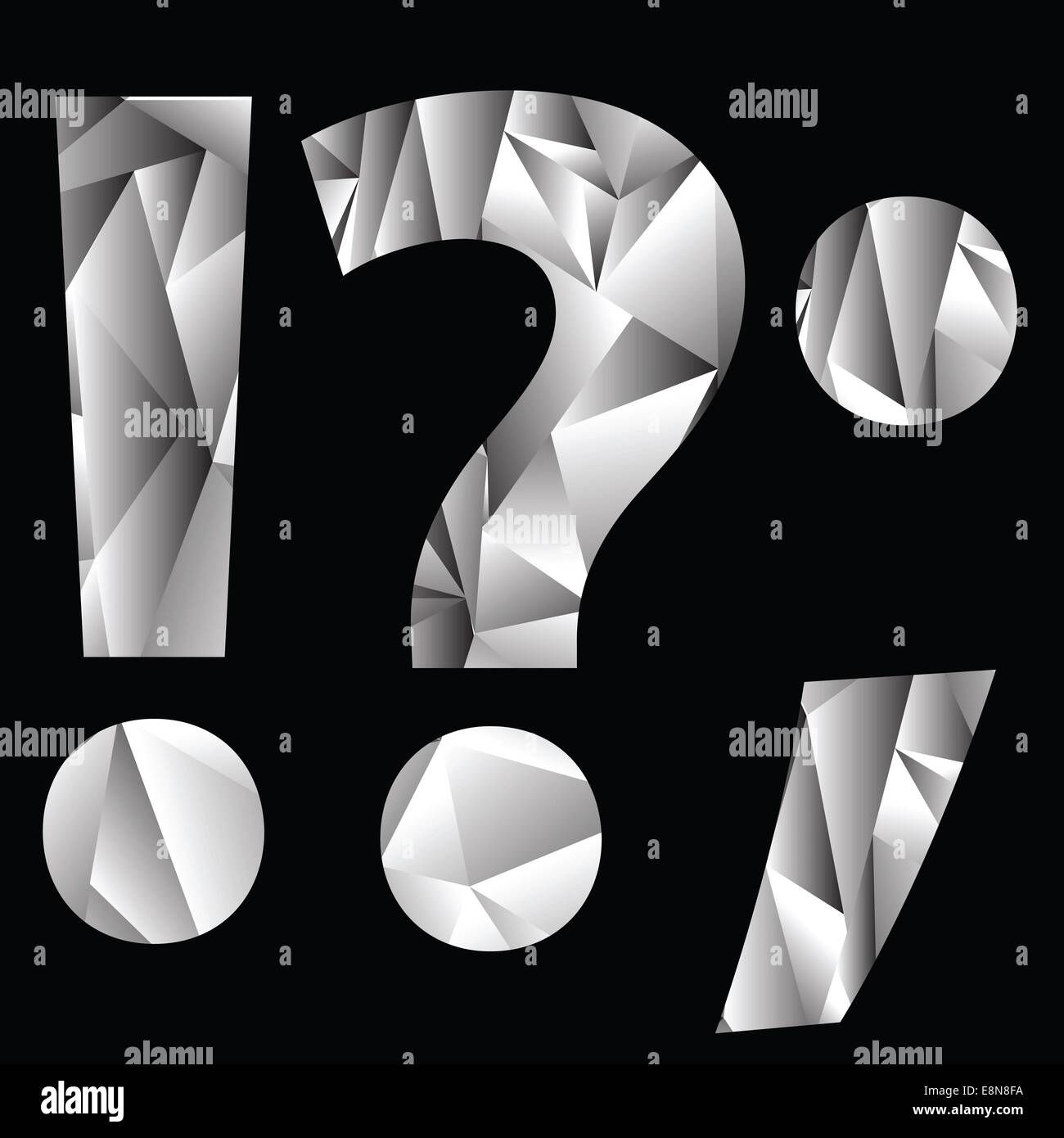 illustration with crystal question mark on a black background Stock ...