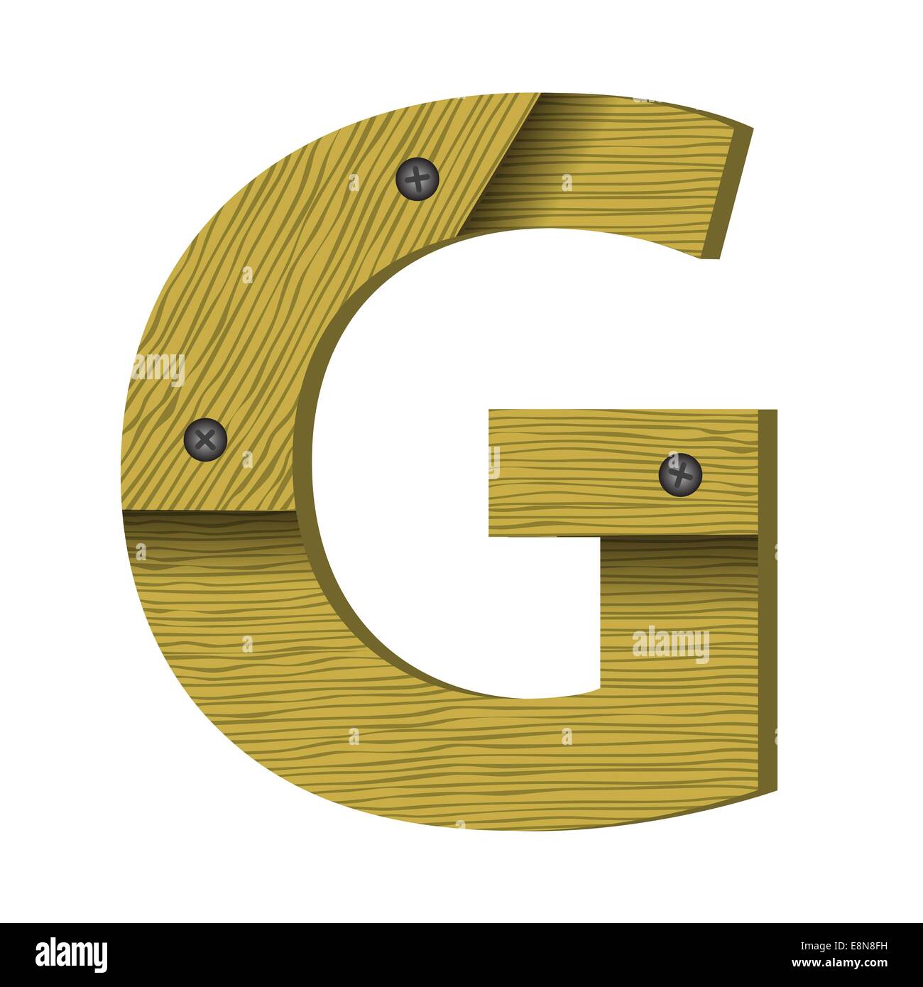 colorful illustration with wood letter G on a white background Stock ...