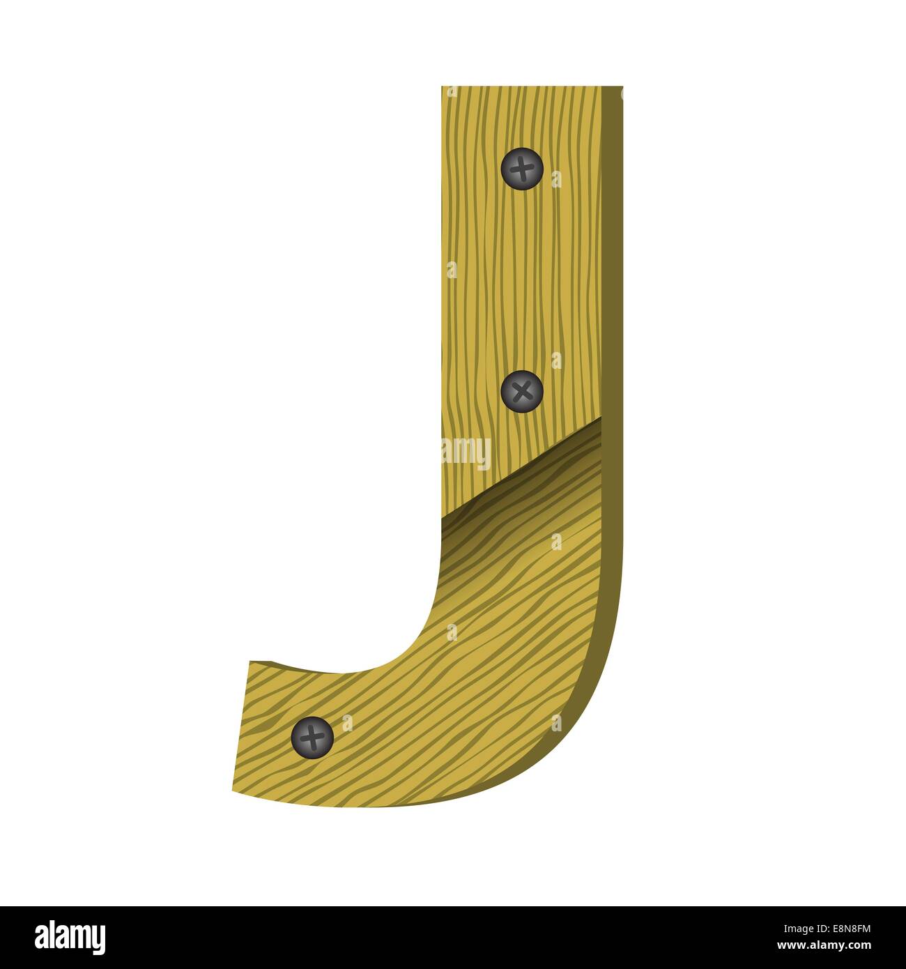 colorful illustration with wood letter J on a white background Stock ...