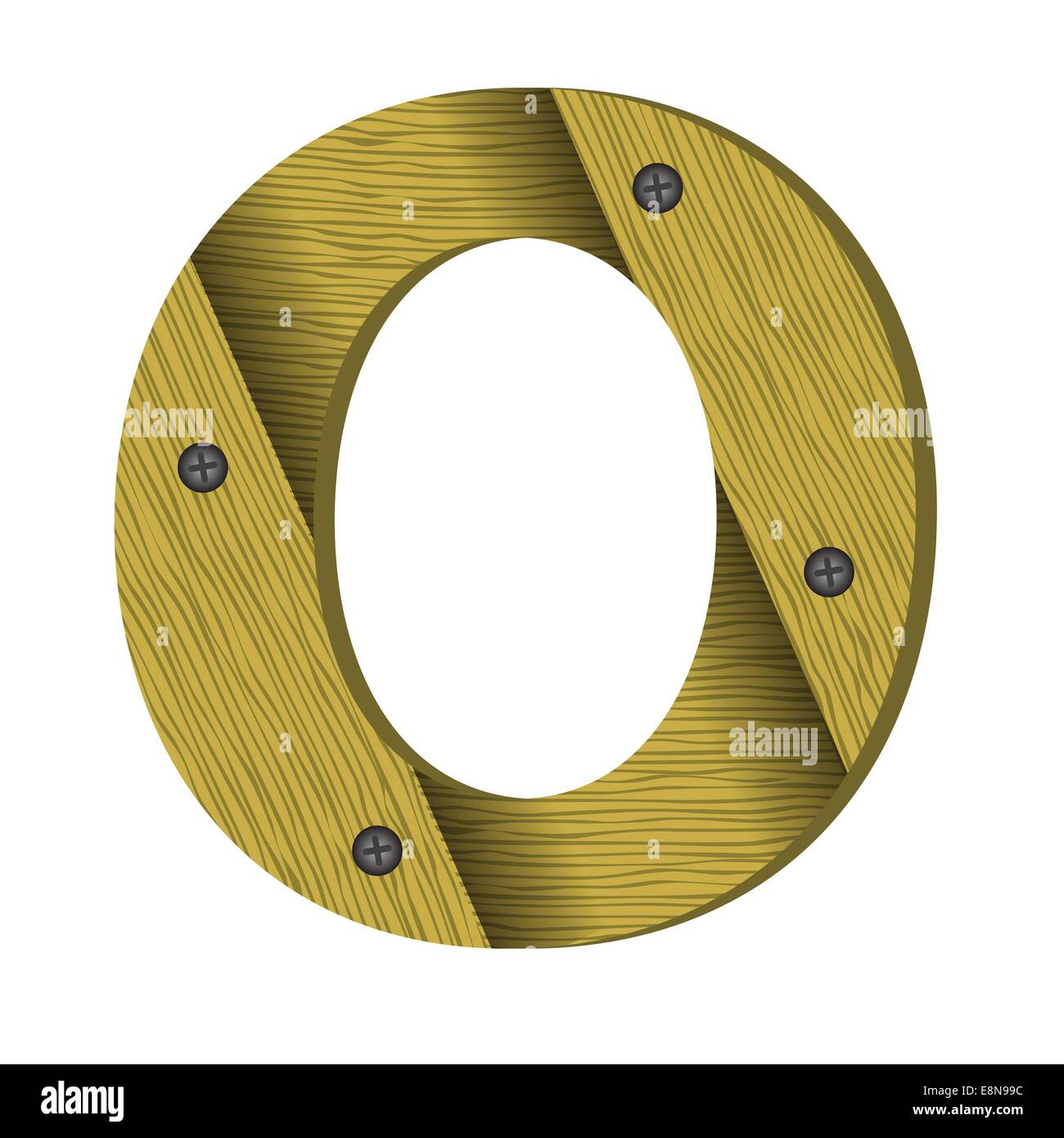 colorful illustration with wood letter O on a white background Stock ...