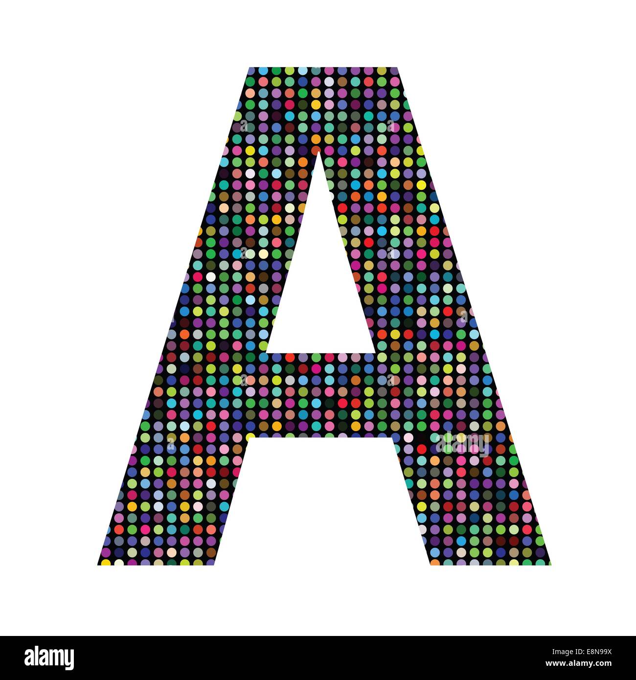 colorful illustration with multicolor letter A on a white background ...