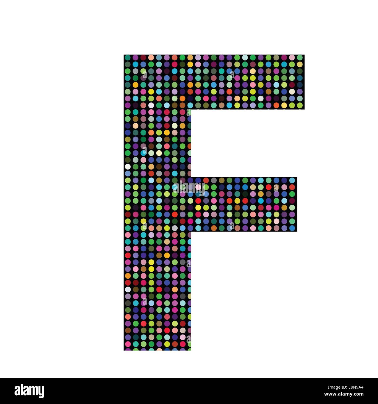 colorful illustration with multicolor letter F on a white background ...