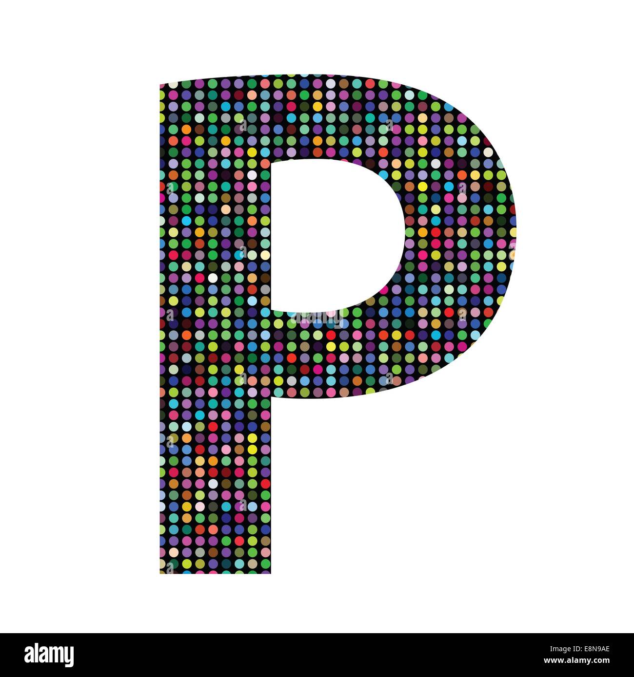 colorful illustration with multicolor letter P on a white background ...