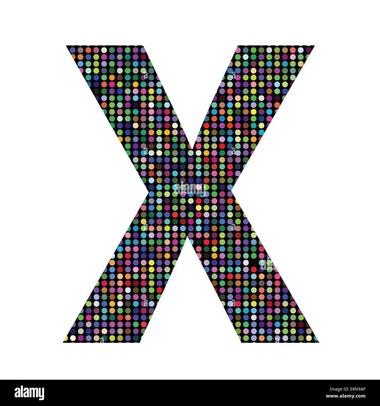colorful illustration with multicolor letter X on a white background ...