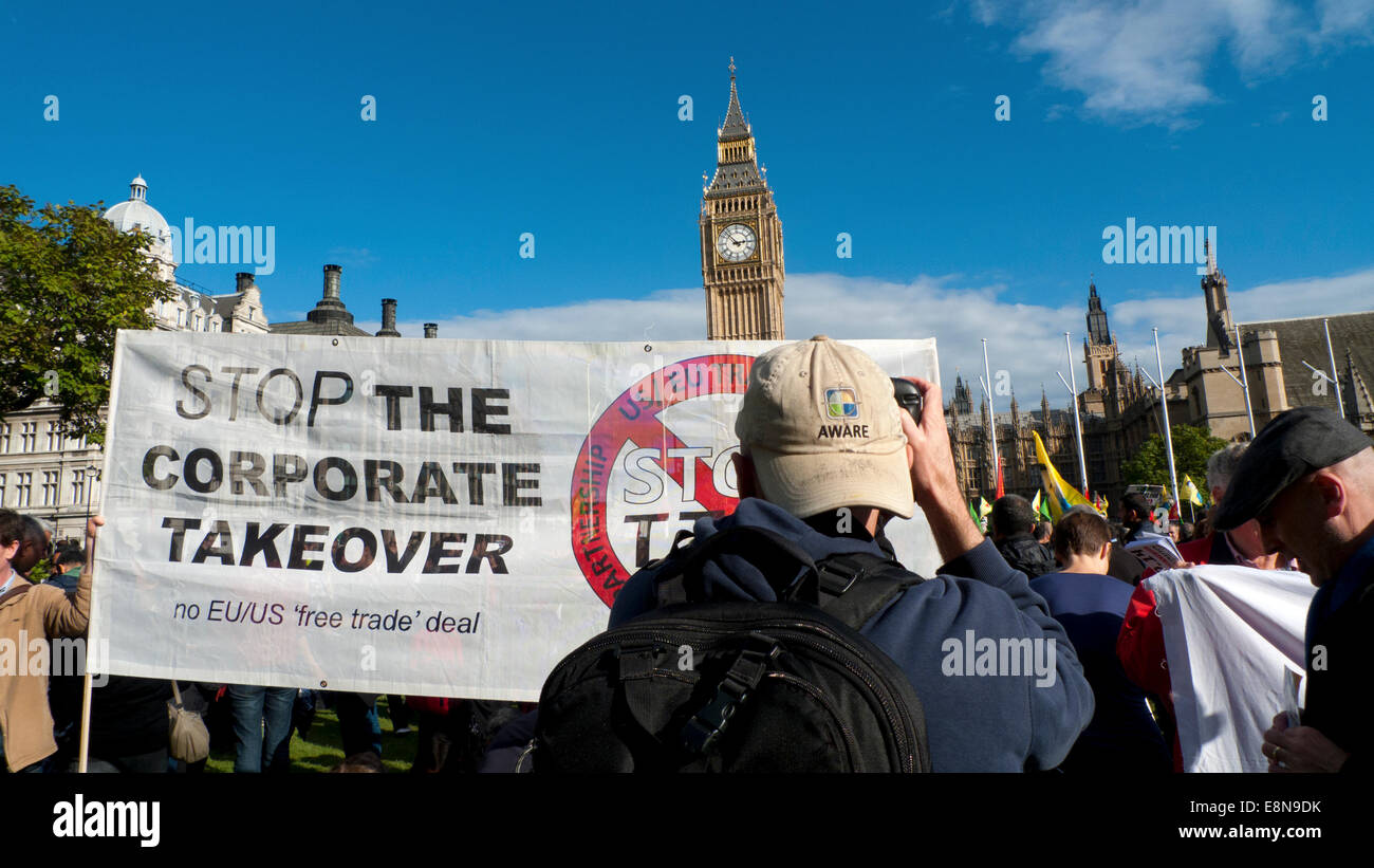 Parliament Square, London UK. 11th October 2014. Demonstrations take ...