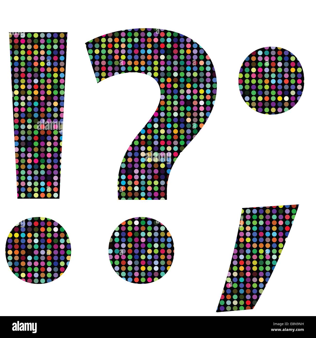 colorful illustration with multicolor question mark on a white ...