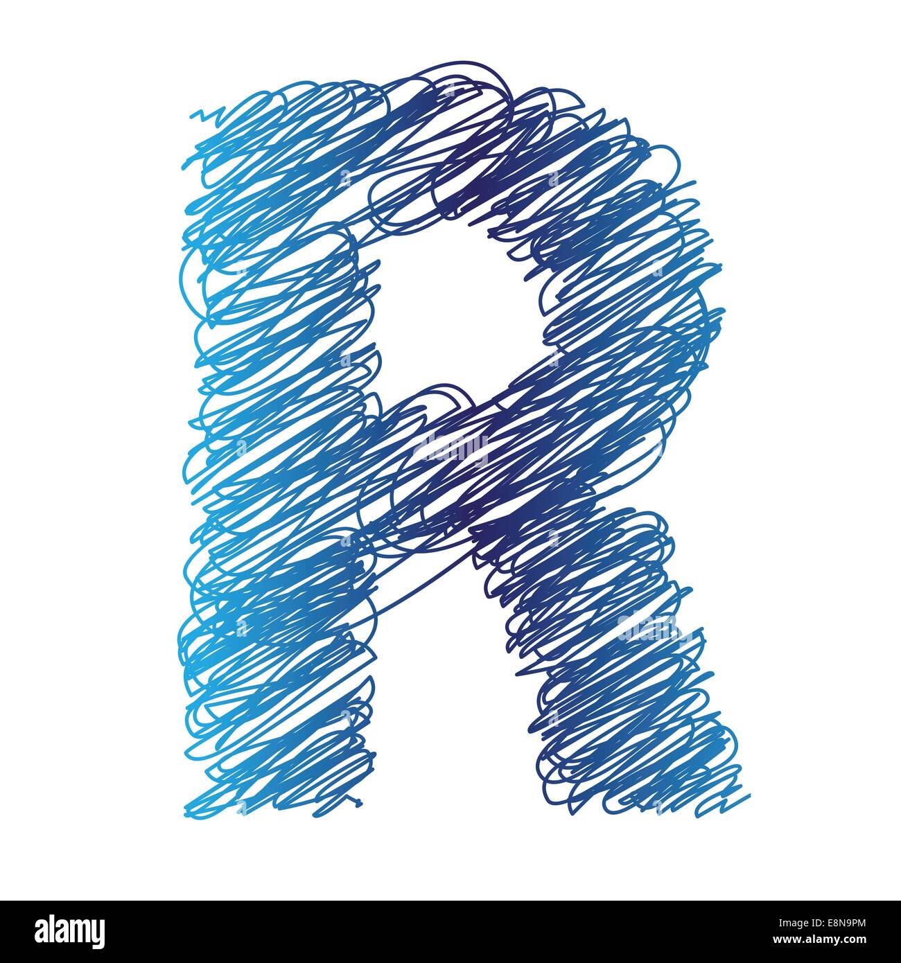 colorful illustration with sketched letter R on a white background ...