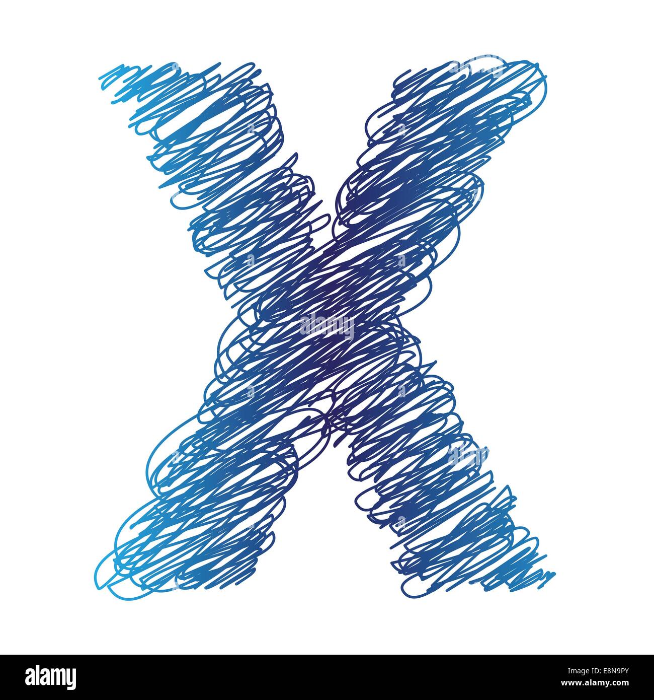 colorful illustration with sketched letter X on a white background ...