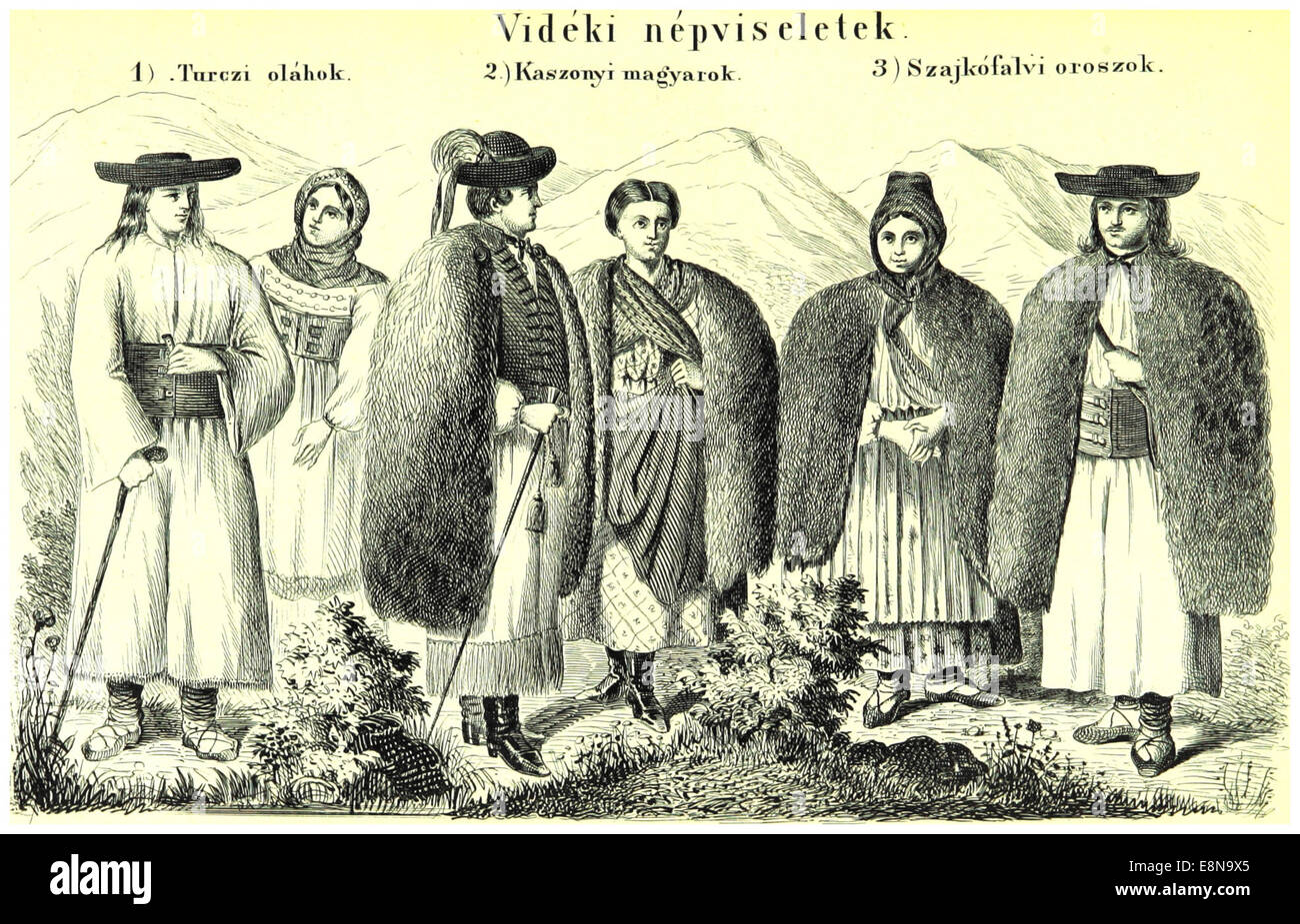 This 1860 illustration from Vidékí Népviseletek features traditional ...
