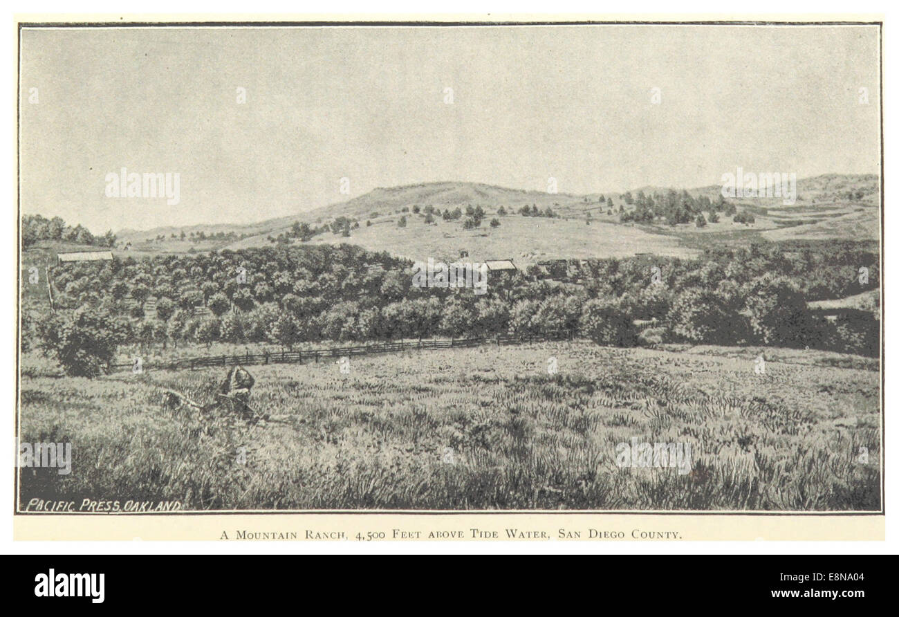 An 1885 illustration of a mountain ranch in San Diego County ...