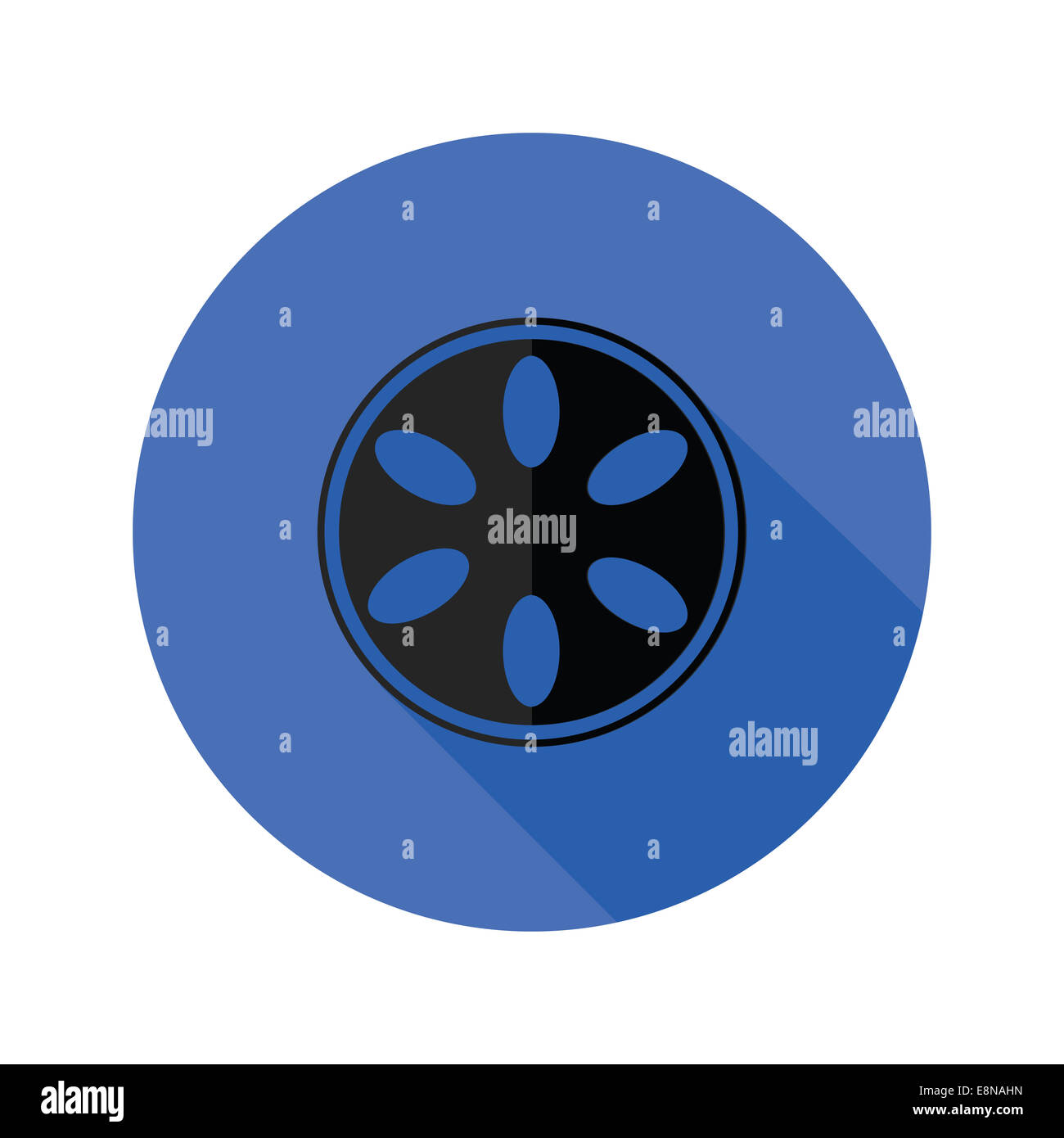 colorful illustration with camera spool flat icon on a white background ...