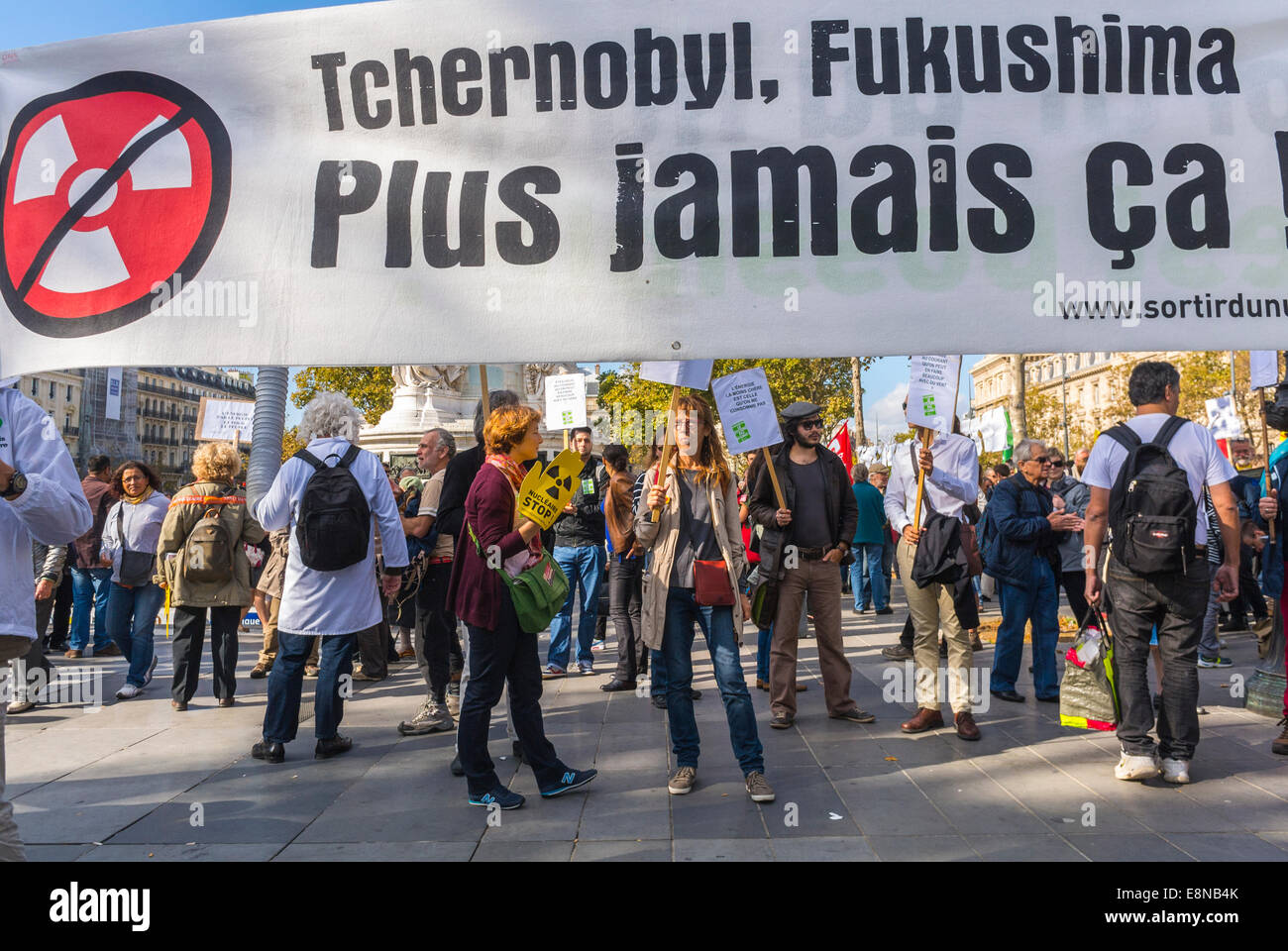 Paris, France. Public Ecology Demonstration, Anti Nuclear Power Goups ...