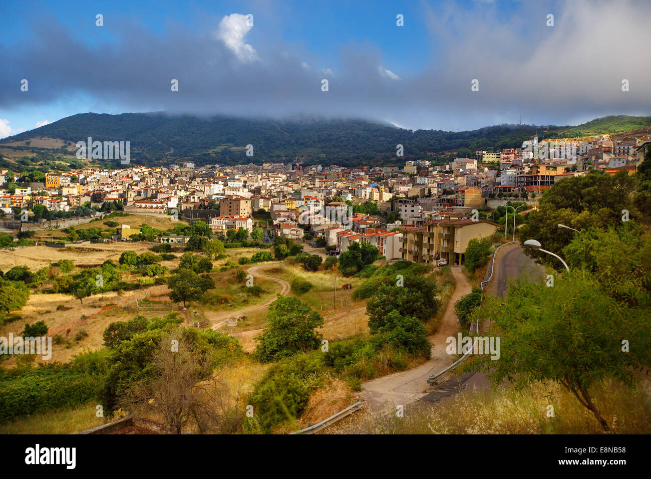 Aerial panorama view of Orgosolo, Sardinia, Italy Stock Photo - Alamy