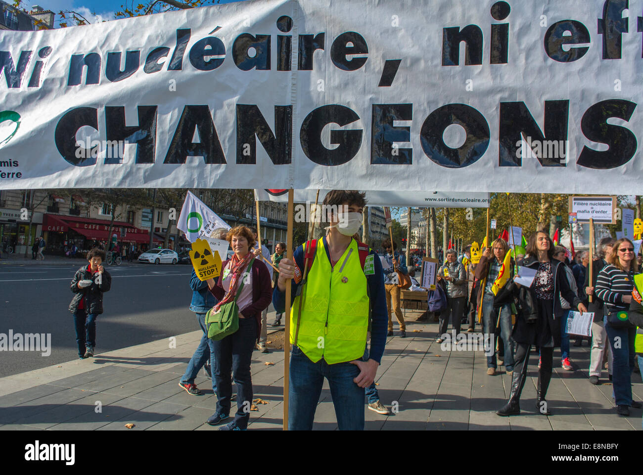 Paris, France. Public Demonstration, Nuclear Power Goups Protesting ...