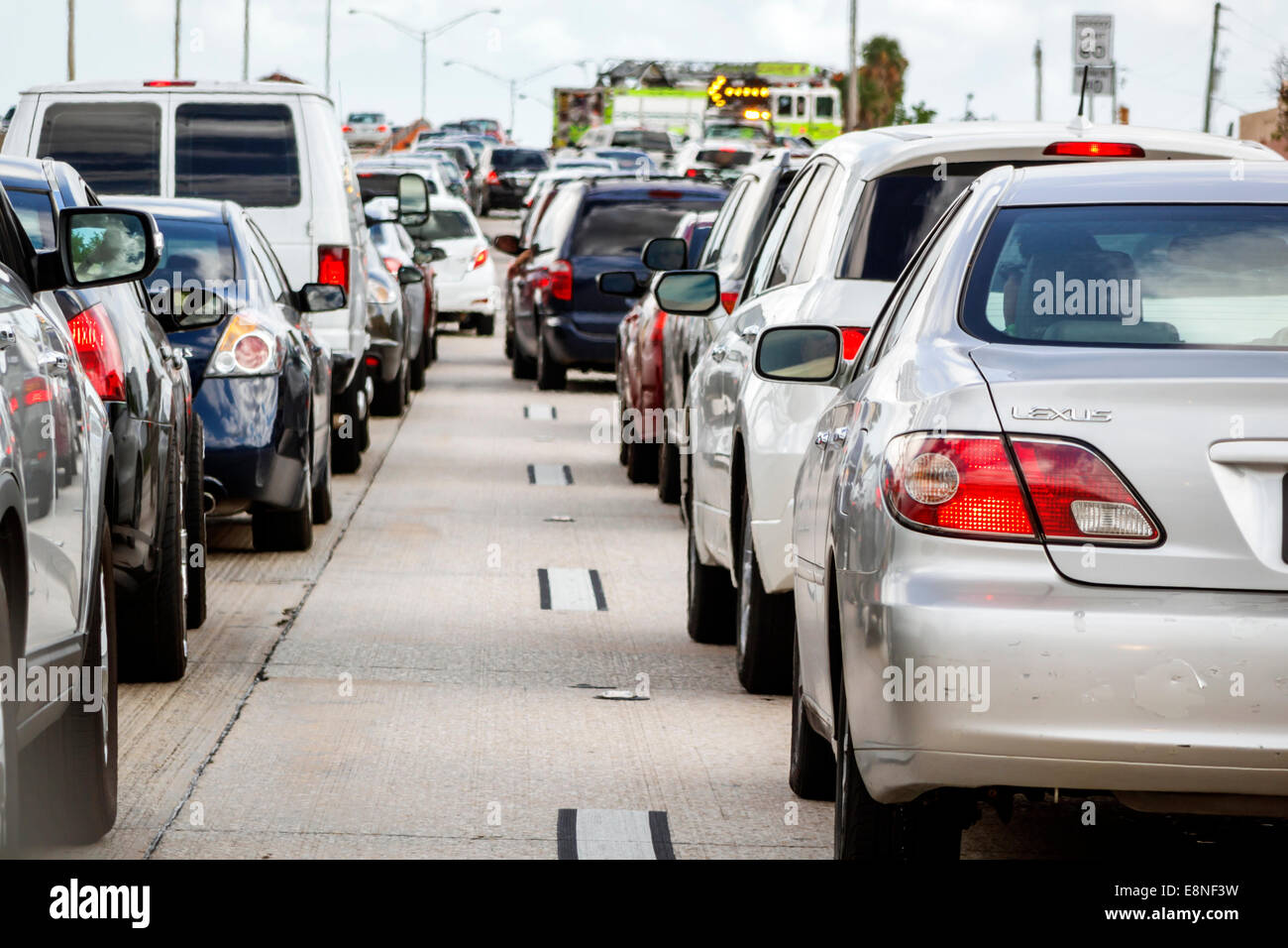 Miami Florida,Interstate I-95,highway,traffic,stopped,slowed,jam,closed ...