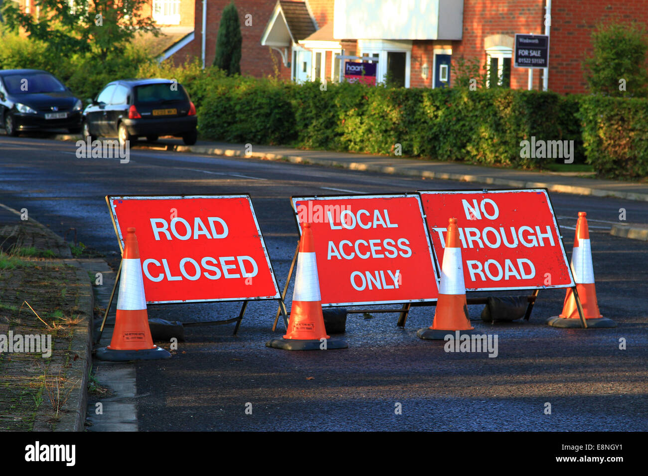Local road works, follow diversion route, safety, operator's working on ...
