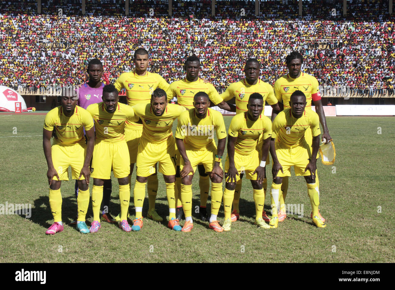 Kampala, Uganda. 11th October, 2014. Togo national soccer team pose for ...