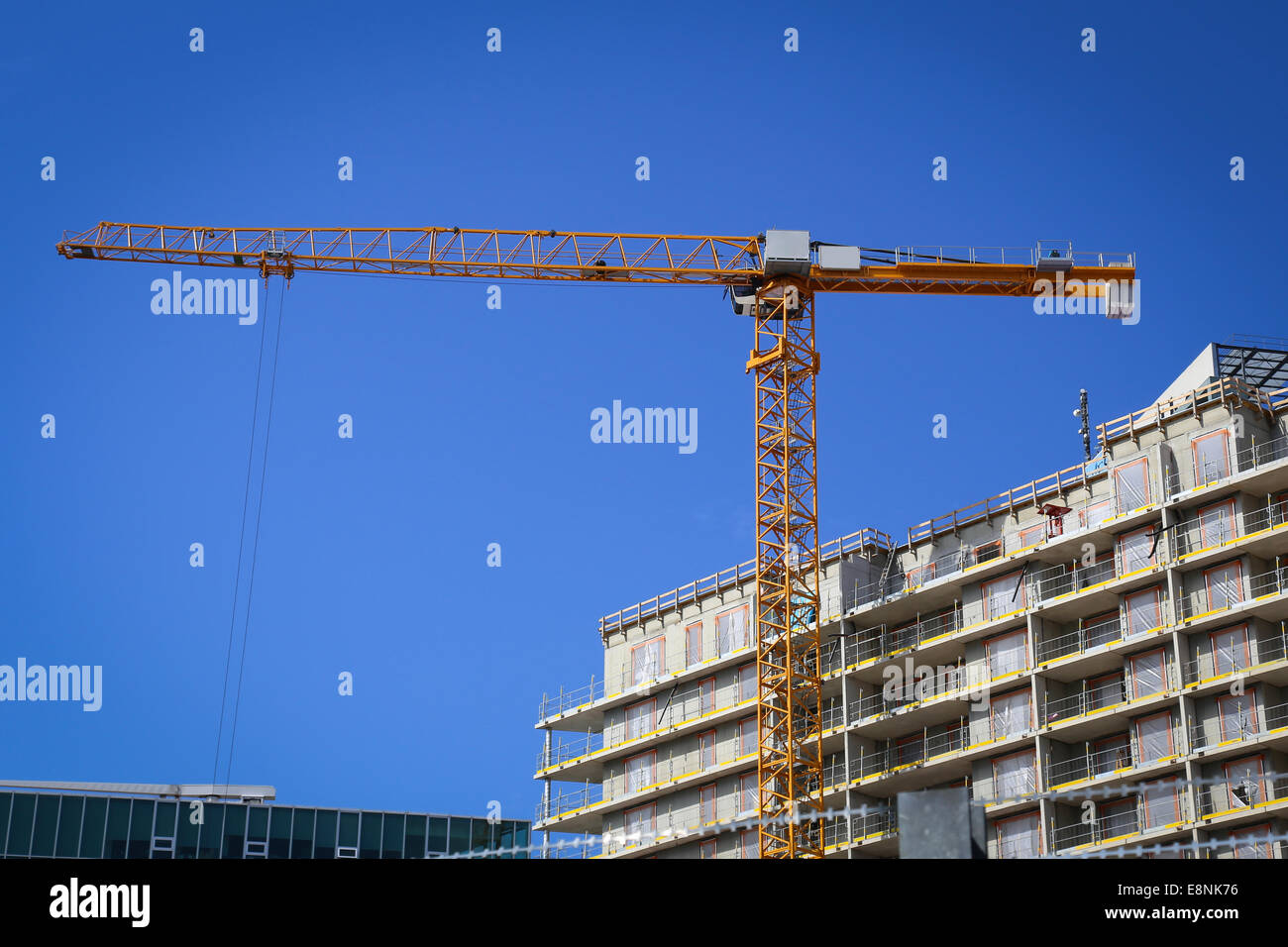 Yellow construction crane on hi-res stock photography and images - Alamy