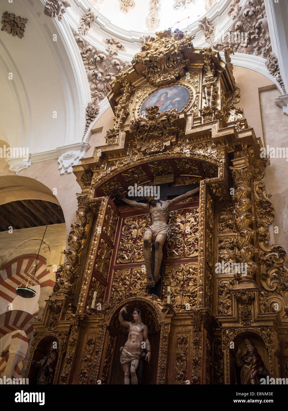 Altar with Christ in the Cross Stock Photo - Alamy