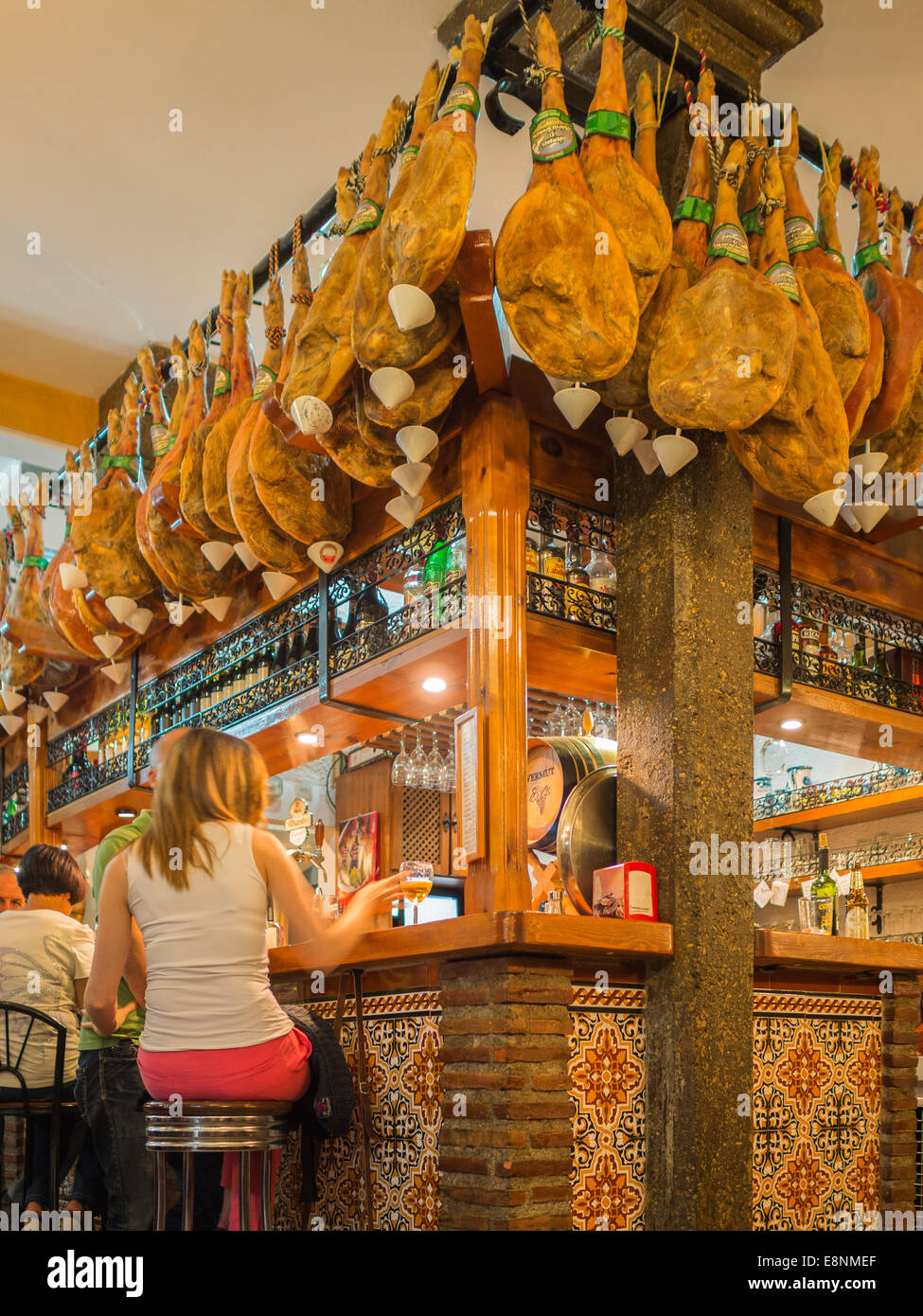 Inside a Granada restaurant Stock Photo - Alamy