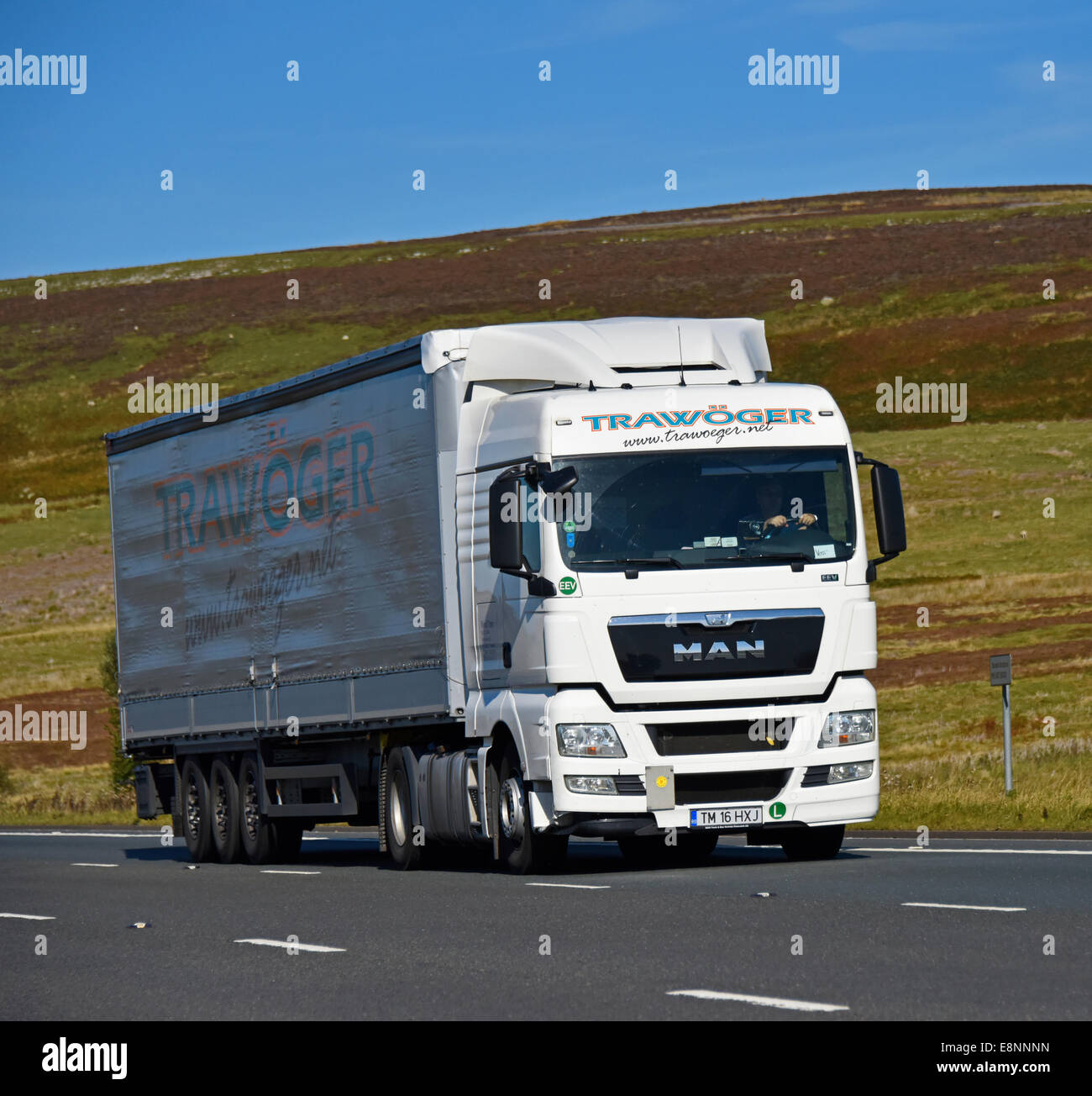 Trawoger HGV. M6 Motorway, southbound. Shap, Cumbria, England, United ...