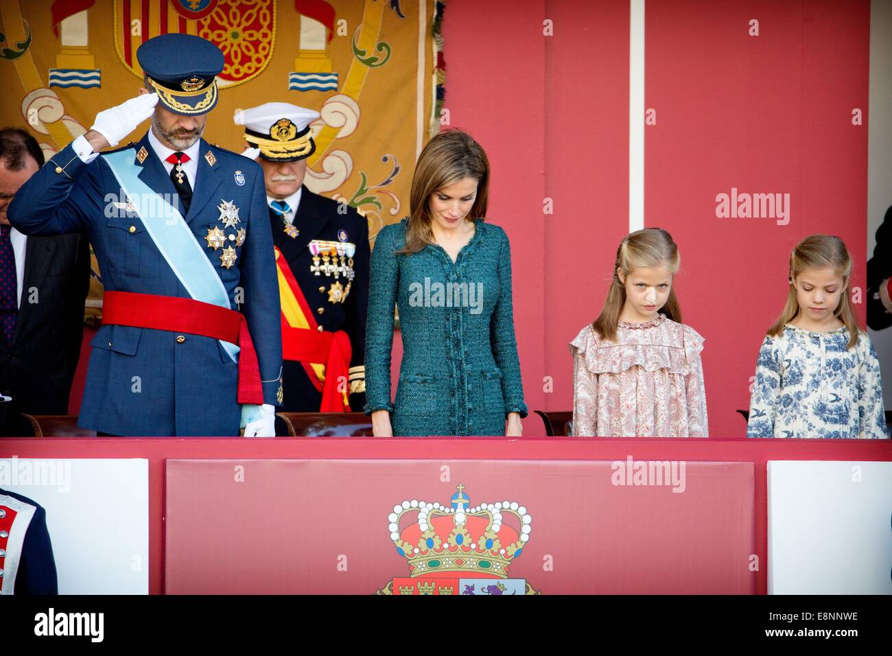 Madrid, Spain. 12th Oct, 2014. King Felipe, Queen Letizia, Princess ...