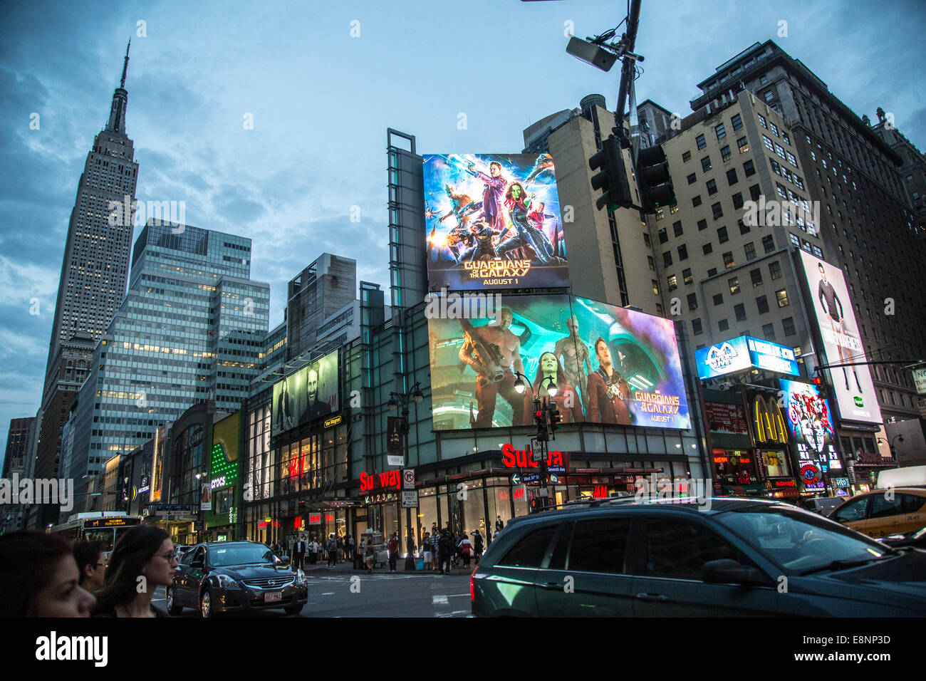New York street scene film advert neon led Stock Photo - Alamy