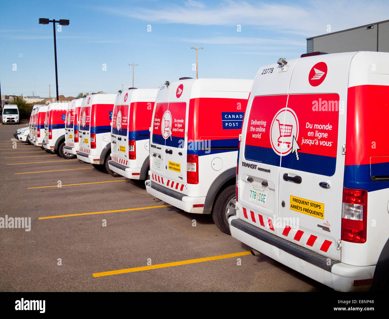 Distinctive Canada Post trucks as seen in Saskatoon, Saskatchewan ...