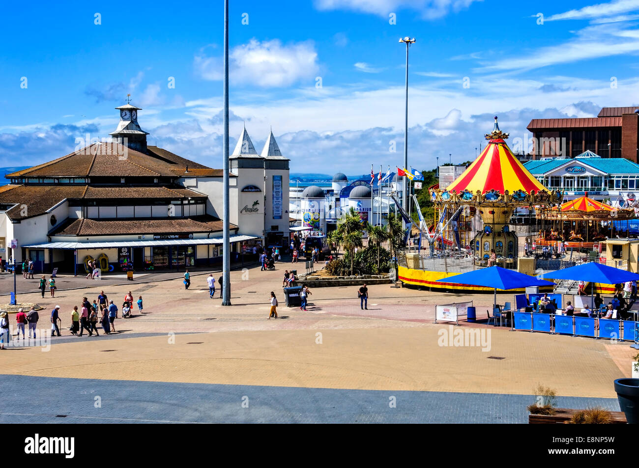 The attractive approach to Bournemouth Pier with striking buildings ...