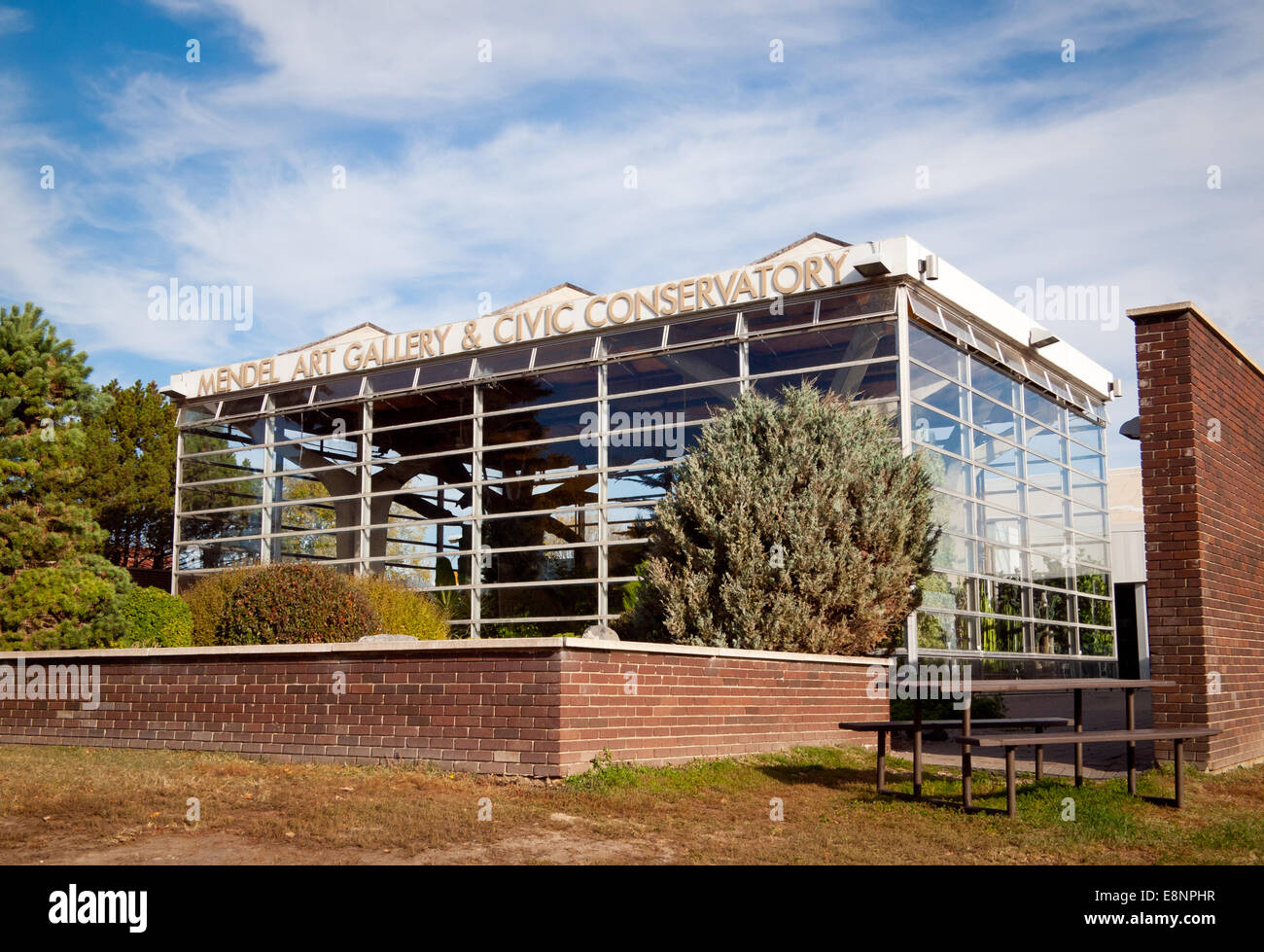 A view of the exterior of the Mendel Art Gallery and Civic Conservatory ...